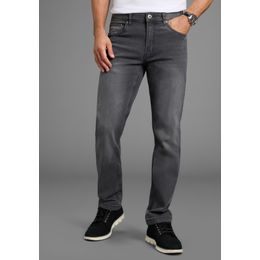 Straight-Jeans Arizona, Herren, Gr. 24, U + N + S Gr, grau used, Denim/Jeans, Obermaterial: 84% Baumwolle, 14% Polyester, 2% Elasthan, unifarben, straight fit lang, Jeans Straight-Jeans, gerader Schnitt, normale Leibh&ouml;he, mit Knopf- und Rei&szlig;verschluss