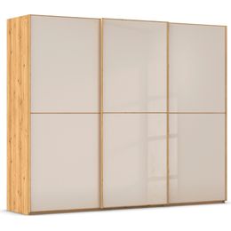 Schwebet&uuml;renschrank Rauch "Kleiderschrank Schrank Garderobe Schlafzimmerschrank SCALE-DUO", braun (asteiche, glas champagner, griffleisten asteiche), B:271cm H:223cm T:68cm, Holzwerkstoff, Schr&auml;nke, Schwebet&uuml;renschrank, edle zweigeteilte T&uuml;ren Glas-Front mit 3 Zierleisten MADE IN GERMANY
