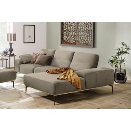 Ecksofa W.Schillig "run, Designsofa mit tollem Sitzkomfort, L-Form", beige (ecru w82), B:299cm H:88cm T:178cm, Longlife Xtra-Leder Z73: Naturwalkleder der Luxusklasse aus den erlesensten Rohh&auml;uten. Hautst&auml;rke 1, 1 &ndash; 1, 3 mm;ROHLEDER Jacquard-Flachgewebe Q2 W60 (63% Polyester, 37% Polyacryl);ROHLEDER Chenille-Flachgewebe Q2 W77 (68% Polyacryl, 32% Polyester);Stoff S37 (100% Polyester), Sofas, Eckso
