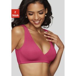Still-BH Petite Fleur, Damen, Gr. 36, N-Gr, pink (pink, wei&szlig;), Jersey, Obermaterial: 95% Modal, 5% Elasthan, Basic, BHs Still-BH, aus seidig weichem Modal Material ohne B&uuml;gel in Wickel-Schlupf Form