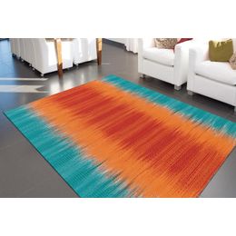 Teppich Arte Espina "Sunset 8070", bunt (orange, blau), B:140cm H:12mm L:200cm, Wolle, Teppiche, Teppich, Handgemachter Wollteppich mit Wohlf&uuml;hlcharakter