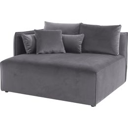 Ottomane OTTO HOME "N&ouml;re", grau, B:138cm H:86cm T:128cm, 100% Polyester, Sofas, Ottomane, kurzes Lounge-Modul - zum Zusammenstellen, Breite 138 cm, Tiefe 128 cm