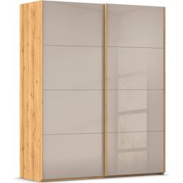 Schwebet&uuml;renschrank Rauch "Kleiderschrank Schrank Garderobe Schlafzimmerschrank SCALE-FYRA", braun (asteiche, glas fango, griffleisten asteiche), B:181cm H:223cm T:67cm, Holzwerkstoff, Schr&auml;nke, Schwebet&uuml;renschrank, edle viergeteilte T&uuml;ren mit Glas-Front viele Farben MADE IN GERMANY