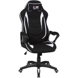 Gaming-Stuhl Duo Collection "Game-Rocker R-10", schwarz (schwarz, wei&szlig;, schwarz, wei&szlig;, schwarz, wei&szlig;), B:67cm H:121cm T:67cm, St&uuml;hle, Gaming-Stuhl, komfortabler B&uuml;rostuhl mit Nackenkissen & Drehfunktion