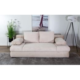 Schlafsofa Collection AB "Chicago, B: 200 cm, Liegefl. 146x200 cm", beige, B:200cm T:95cm, 100%Polyester, Sofas, Schlafsofa, mit Bettfunktion, Bettkasten & 2 Armlehnenkissen, Federkern