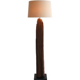 Salesfever Stehlampe "Rosy", schwarz-wei&szlig; (schwarz, natur, wei&szlig;), 1, &Oslash; 55cm H: 175cm, 1 Stk., Leuchten, handgefertigt, mit Leinenschirm, Stehlampe