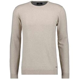 Rundhalspullover Ragman, Herren, Gr. 60, beige (beige, melange, 820), Strick, 95% Baumwolle 5% Cashmere, Rundhals, Pullover Rundhalspullover