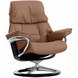 Relaxsessel stressless "Ruby", braun (copper paloma), B:76cm H:100cm T:75cm, Leder PALOMA: durchgef&auml;rbtes Semianilin-M&ouml;belleder;Leder BATICK: durchgef&auml;rbtes und genarbtes M&ouml;belleder, Sessel, Relaxsessel, mit Signature Base, Gr&ouml;&szlig;e S, Gestell Eiche, Wenge, Braun & Schwarz