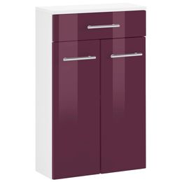 Unterschrank Welltime "Venedig", lila (aubergine, wei&szlig;), B:50cm H:79cm T:20cm, Schr&auml;nke, Unterschrank, Badm&ouml;bel in Breite 50 cm