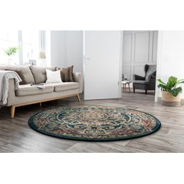 Teppich Theko "Gabiro 856", gr&uuml;n, H:10mm &Oslash;:240cm, Kunstfaser, Teppiche, Teppich, Kurzflor, Orient-Optik, ideal im Wohnzimmer & Schlafzimmer
