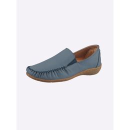 Slipper Loretta, Damen, Gr. 37, taubenblau, Glattleder, Schuhe Slipper