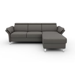 Sit & More Ecksofa SIT & MORE "Vincenzo L-Form", grau, B:252cm H:84cm T:165cm, Sofas, Ecksofa, inklusive Kopfteilverstellung, wahlweise mit Bettfunktion, Bettkasten