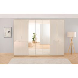 Dreht&uuml;renschrank Rauch "Kleiderschrank Schrank Garderobe KOLUNA mit hochwertiger Glas-Front", beige (eiche artisan, glas champagner), B:315cm H:210cm T:54cm, Holzwerkstoff, Schr&auml;nke, Dreht&uuml;renschrank, mit Spiegel, inkl. 2 Innenschubladen sowie extra B&ouml;den MADE IN GERMANY