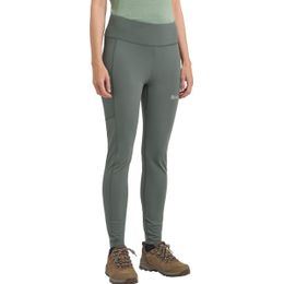 Sporthose Jack Wolfskin "KLINTAL TIGHTS W", Damen, Gr. XXL (48), Normalgr&ouml;&szlig;en, gr&uuml;n (slate, gr&uuml;n), Obermaterial: 62% Polyamid, 38% Elasthan, Hosen Sporthose