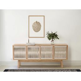 Sideboard WOODMAN "Lidia", braun (eichefarben), B:180cm H:77cm T:45cm, Sideboards, Sideboard, Kommode, T&uuml;renfronten aus nart&uuml;rlichem Hanfseil, Breite 180 cm, FSC