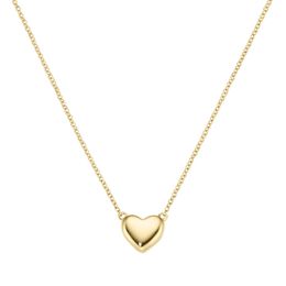 Goldkette Luigi Merano "Collier mit einem kleinen Herz, bombiert, Gold 375", gold, Halsketten, Damen, Gelbgold 375, Goldkette