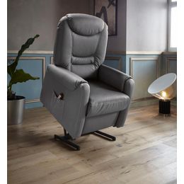 Sit & More TV-Sessel SIT & MORE "Morten", grau (anthrazit), B:76cm H:113cm T:78cm, Luxus-Kunstleder;NaturLEDER (echtes Rindsleder);Luxus-Microfaser (100% Polyester), Sessel, TV-Sessel, in Gr&ouml;&szlig;e M, wahlweise mit Motor und Aufstehhilfe