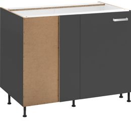 Eckunterschrank Optifit "Parma", grau (anthrazit), B:100cm H:87cm T:58,4cm, Holzwerkstoff, Schr&auml;nke, Eckunterschrank, Breite 100 cm