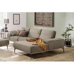 Ecksofa W.Schillig "run, Designsofa mit tollem Sitzkomfort, bequem, L-Form", beige (ecru w82), B:319cm H:88cm T:178cm, Longlife Xtra-Leder Z73: Naturwalkleder der Luxusklasse aus den erlesensten Rohh&auml;uten. Hautst&auml;rke 1, 1 &ndash; 1, 3 mm;ROHLEDER Jacquard-Flachgewebe Q2 W60 (63% Polyester, 37% Polyacryl);ROHLEDER Chenille-Flachgewebe Q2 W77 (68% Polyacryl, 32% Polyester);Stoff S37 (100% Polyester), Sofa