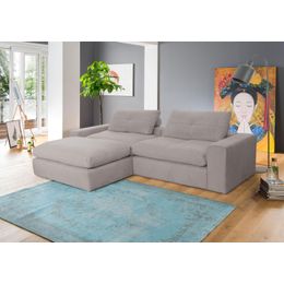 Ecksofa Alina "Sandy", grau (hellgrau eqe 29), B:296cm H:84cm T:180cm, Chenille (100% Polyester), Sofas, Ecksofa, mit losen Sitz- und R&uuml;ckenkissen