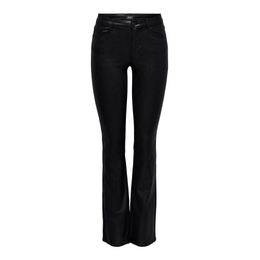 Bootcuthose Only "ONLCLARE MW FLARED GLITTER PANT PNT", Damen, Gr. XS (34), L&auml;nge 32, schwarz detail:shimmer, Web, Obermaterial: 77% Viskose, 20% Nylon, 3% Elasthan, gl&auml;nzend, ausgestellt kn&ouml;chellang, Hosen Bootcuthose, Topseller