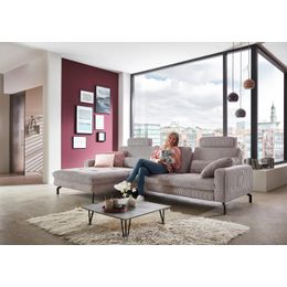 Ecksofa DIE PLANBAR "MP-IN20110 L-Form mit Kaltschaum-Polsterung", rosa (rose), B:302cm H:87cm T:178cm, 100% Polyester, Sofas, Ecksofa, optional mit Funktionen erh&auml;ltlich