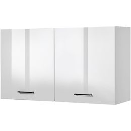 H&auml;ngeschrank KOCHSTATION "KS-Trier", wei&szlig; (wei&szlig; hochglanz, wei&szlig;), B:100cm H:57cm T:34cm, Holzwerkstoff, MDF, Schr&auml;nke, H&auml;ngeschrank, Breite 100 cm