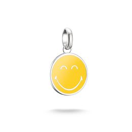 Charm-Einh&auml;nger Thomas Sabo "SMILEYWORLDCalm Charm - Connect", silberfarben, gelb, Charms, Damen, Silber 925 (recycelt), Charm-Einh&auml;nger