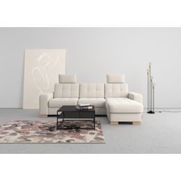Sit & More Ecksofa SIT & MORE "Quincy L-Form", beige (creme), B:252cm H:82cm T:161cm, Sofas, Ecksofa, wahlweise mit Bettfunktion und Bettkasten