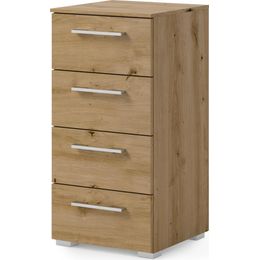 Schubkastenkommode "Henderson", braun (eiche artisan), B:40cm H:81cm T:42cm, Holzwerkstoff, SET ONE BY Musterring, Sideboards, Schubkastenkommode, mit 4 Schubladen inkl. Selbsteinzug und D&auml;mpfung