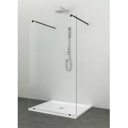 Walk-in-Dusche Sanotechnik "Freedom I Black", schwarz (wei&szlig;, neutral), B:107cm H:195cm, Duschw&auml;nde, Walk-in-Dusche