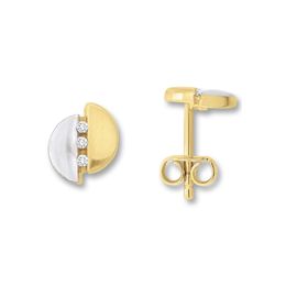 Paar Ohrstecker ONE ELEMENT "Zirkonia Ohrringe Ohrstecker aus 333 Gelbgold", gold, Ohrringe, Damen, Gelbgold 333, Paar Ohrstecker