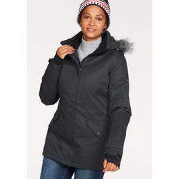 Skijacke Polarino, Damen, Gr. 50, schwarz, Web, Obermaterial: 100% Polyester. Besatz: 100% Polyester. Futter: 100% Polyester. Wattierung: 100% Polyester, unifarben, h&uuml;ftlang, angesetztes B&uuml;ndchen mit Daumenl&ouml;chern,mit Windstopper,mit verstellbarem Klettverschluss, Jacken Skijacke, wasserdicht, winddicht, atmungsaktiv, schnell trocknend