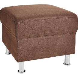 Sit & More Hocker SIT & MORE "Top Ascara", braun, B:55cm H:46cm T:55cm, Luxus-Microfaser (100% Polyester);NaturLeder, Hocker, Hocker