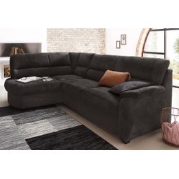Sit & More Ecksofa SIT & MORE "Pandora L-Form", schwarz, B:251cm H:91cm T:176cm, Luxus-Microfaser ALTARA NUBUCK (100% Polyester);Luxus-Microfaser ALTARA NUBUCK (100% Polyester);Luxus-Microfaser (100% Polyester), Sofas, Ecksofa, wahlweise mit Bettfunktion und Bettkasten