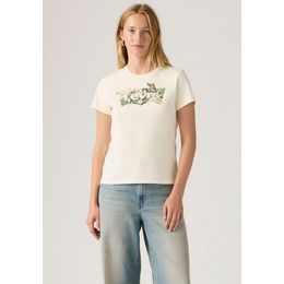 Levi's T-Shirt LEVI'S "LSE THE PERFECT TEE", Damen, Gr. XL (42), daisy bw egret, Jersey, Obermaterial: 100% Baumwolle, bedruckt, figurumspielend h&uuml;ftlang, Rundhals, Shirts T-Shirt, mit Logodruck