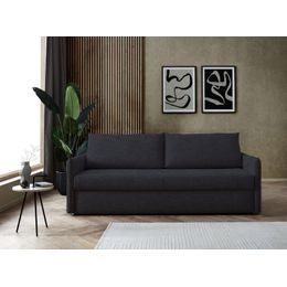 Schlafsofa Bali "Pisa", grau (anthrazit), B:222cm H:93cm T:98cm, 100% PES, Sofas, Schlafsofa, mit 3 Matratzenarten, Lattenrost, stabiles Untergestell