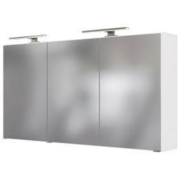 Spiegelschrank Welltime "Matera", wei&szlig;, B:120cm H:64cm T:20cm, Holzwerkstoff, Schr&auml;nke, Spiegelschrank, Breite 120 cm, mit 6 verstellbaren Glasb&ouml;den