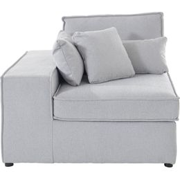 Sofaelement OTTO HOME "Florid", grau (hellgrau), B:100cm H:75cm T:100cm, Baumwollmix (60% Baumwolle/40% Leinen);Struktur fein (100% Polyester);Samtoptik (100% Polyester);Samtvelours (100% Polyester);Struktur (100% Polyester);Struktur recycelt (100% recyceltes Polyester), Polsterelemente, Sofaelement, als Teil eines Modulsofas,, fester Sitzkomfort, auch in Cord