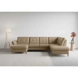 Sit & More Wohnlandschaft SIT & MORE "G&ouml;teborg", beige, B:327cm H:90cm T:226cm, Sofas, Wohnlandschaft, inkl. Sitztiefenverstellung, wahlweise mit Bettfunktion & Bettkasten