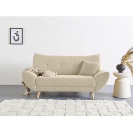 2-Sitzer Home Affaire "Basta", beige (creme), B:174cm H:80cm T:82cm, 100% Polyester, Sofas, 2-Sitzer