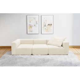 3-Sitzer Home Affaire "Utvik bestehend aus 2 Eck- und 1 Mittelelement", beige (creme), B:301cm H:69cm T:108cm, 100% Polyester, Sofas, 3-Sitzer, einzelne Module f&uuml;r individuelle Zusammenstellung