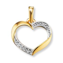 Kettenanh&auml;nger ONE ELEMENT "0.01 ct Diamant Brillant Herz Anh&auml;nger aus 585 Gelbgold", gold, Schmuckanh&auml;nger, Damen, Gelbgold 585, Kettenanh&auml;nger