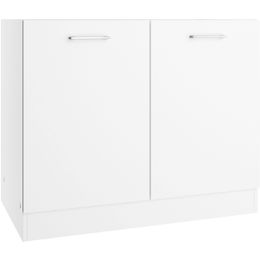 Sp&uuml;lenschrank KOCHSTATION "KS-Milan", wei&szlig;, B:100cm H:82cm T:60cm, Holzwerkstoff, Schr&auml;nke, Sp&uuml;lenschrank, Sp&uuml;lenschrank 100 cm, matte oder hochgl&auml;nzende Fronten