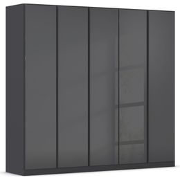 Dreht&uuml;renschrank Rauch "Monostar", grau (graumetallic, glas basalt), B:226cm H:210cm T:54cm, Holzwerkstoff, Schr&auml;nke, Dreht&uuml;renschrank, mit Glasfront sowie umfangreicher Innenausstattung