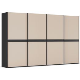 Schwebet&uuml;renschrank Rauch "Kleiderschrank Schrank Garderobe Schlafzimmerschrank SCALE-LINE", beige (schwarz, glas champagner matt), B:360cm H:223cm T:68cm, Holzwerkstoff, Schr&auml;nke, Schwebet&uuml;renschrank, edle Optik mit Bauchbinde in Korpusfarbe mit Glasfront MADE IN GERMANY