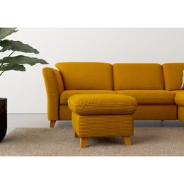 Polsterhocker Home Affaire "Trelleborg", gelb (mustard), B:58cm H:48cm T:58cm, 100% Polyester, Hocker, Polsterhocker, mit Cord-Bezug, mit Staufach, inkl. Federkern-Polsterung