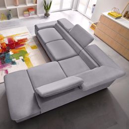 Sit & More Ecksofa SIT & MORE "Alcatraz L-Form", grau, B:272cm H:94cm T:226cm, Struktur fein (97% Polyester, 3% Polyamid);Luxus-Microfaser ALTARA NUBUCK (95% Polyester, 5% Baumwolle);Struktur (100% Polyester), Sofas, Ecksofa, wahlweise mit Bettfunktion