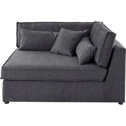Sofa-Eckelement OTTO HOME "Enid", schwarz, B:130cm H:75cm, Baumwollmix (60% Baumwolle/40% Leinen);Struktur fein (100% Polyester);Samtoptik (100% Polyester);Samtvelours (100% Polyester);Struktur (100% Polyester);Struktur recycelt (100% recyceltes Polyester), Polsterelemente, Sofa-Eckelement, Teil eines Modulsofas, fester Sitzkomfort, auch in Breitcord