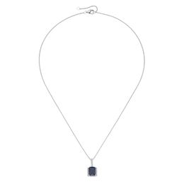 Kette mit Anh&auml;nger Smart Jewel "Kette Anh&auml;nger m. Zirkonia, Silber 925/-", blau, Halsketten, Damen, Silber 925 (Sterlingsilber), Kette mit Anh&auml;nger